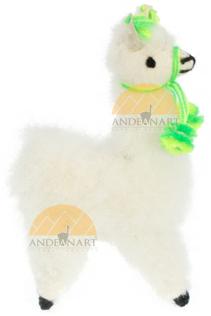 Llama / Alpaca 4" Tall Figurine with Pom Poms - Lamb Wool - Alpaca ...