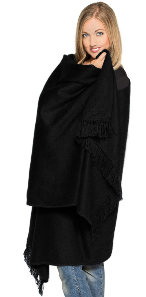 Extra Long and Wide Alpaca Wrap / Shawl / Cape with Cozy Handmade ...