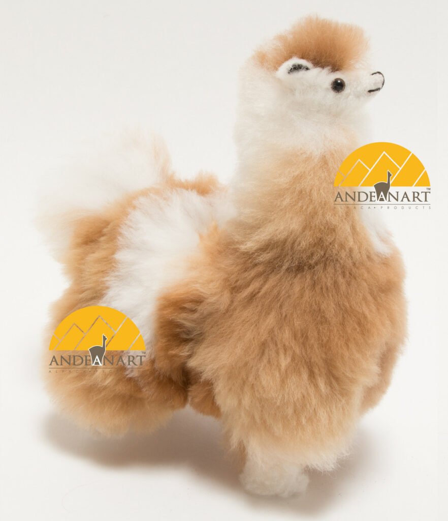 Alpaca Fur Stuffed Figurine Standing with booties 10" - Alpaca Figurine ...